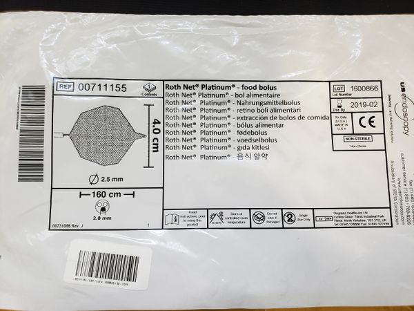 US ENDOSCOPY REF: 00711155 ROTH NET PLATINUM RETRIEVER, FOOD BOLUS 2 ...