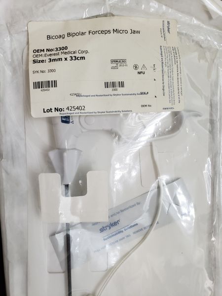 STRYKER 3300 BICOAG BIPOLAR FORCEPS MICRO JAW