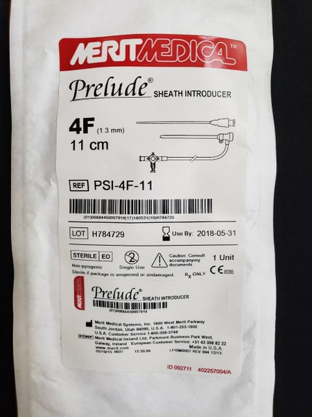 MERIT MEDICAL PSI-4F-11 PRELUDE SHEATH INTRODUCER