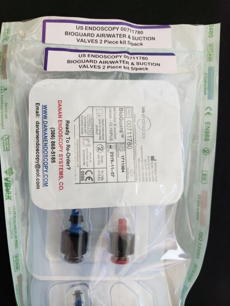 US ENDOSCOPY BIOGUARD AIR/WATER & SUCTION VALVES 2PIECE KIT 5/PACK