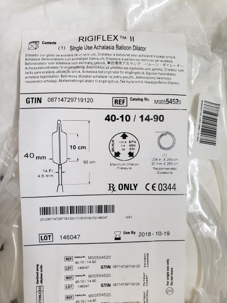 BOSTON SCIENTIFIC 5452 RIGIFLEX II SINGLE USE ACHALASIA BALLOON DILATOR