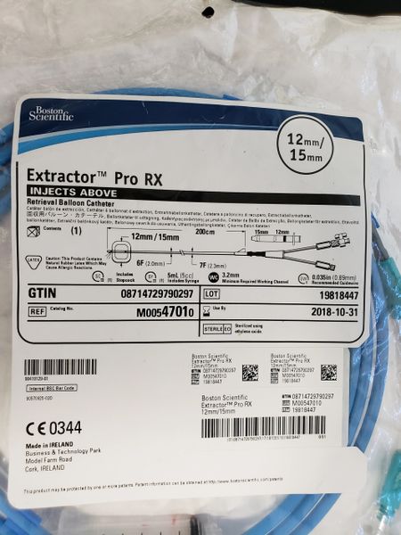 BOSTON SCIENTIFIC 4701 EXTRACTOR PRO RX INJECTS ABOVE RETRIEVAL BALLOON ...