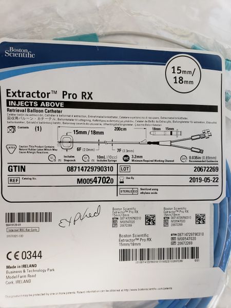 BOSTON SCIENTIFIC 4702 EXTRACTOR PRO RX RETRIEVAL BALLOON CATHETER ...
