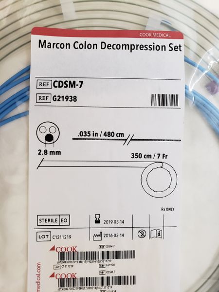 COOK MEDICAL G21938 MARCON COLON DECOMPRESSION SET