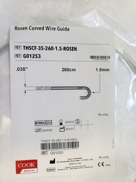 COOK MEDICAL G01253 ROSEN CURVED WIRE GUIDE