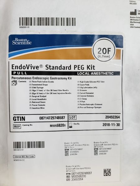 Boston Scientific ENDOVIVE 6820 Standard PEG Kit (Pull) 20F "LOCAL ...