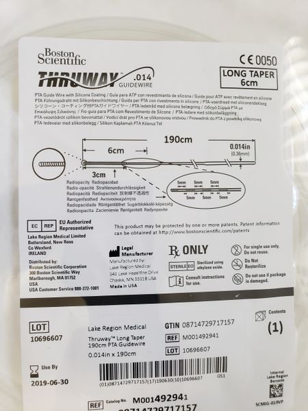 BOSTON SCIENTIFIC 49-294 THRUWAY PTA GUIDE WIRE