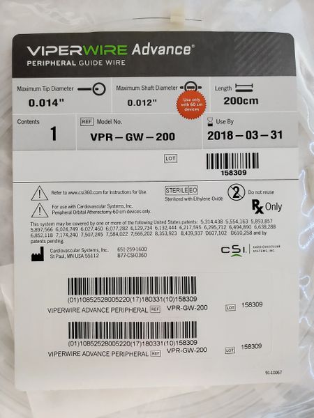 VIPERWIRE VPR-GW-200 ADVANCE PERIPHERAL GUIDEWIRE