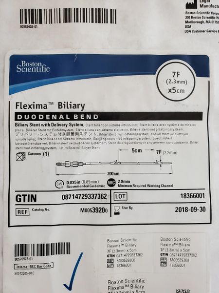 BOSTON SCIENTIFIC 3920 FLEXIMA BILIARY DUODENAL BEND