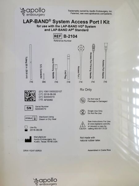 APOLLO B-2104 LAP-BAND SYSTEM ACCESS PORT I KIT