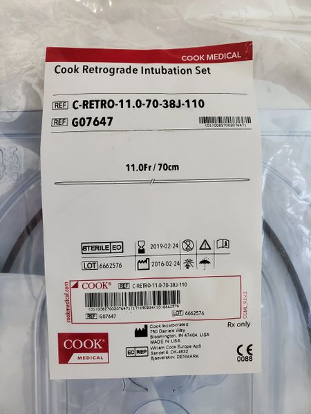 COOK MEDICAL G07647 RETROGRADE INTUBATION SET