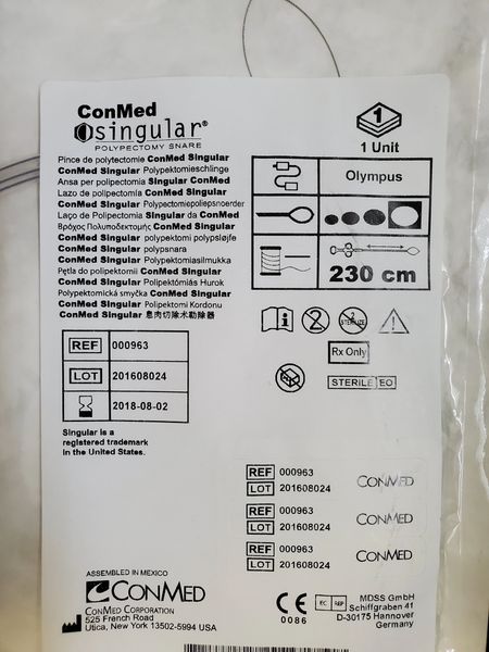 CONMED 000963 SINGULAR Polypectomy Snare 230CM (X)