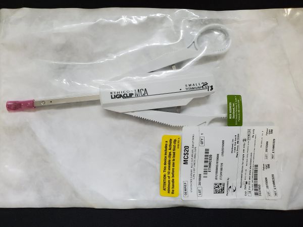 ETHICON MCL20 LIGACLIP MULTIPLE CLIP APPLIER: 20 LARGE CLIPS, 13" APPLIER