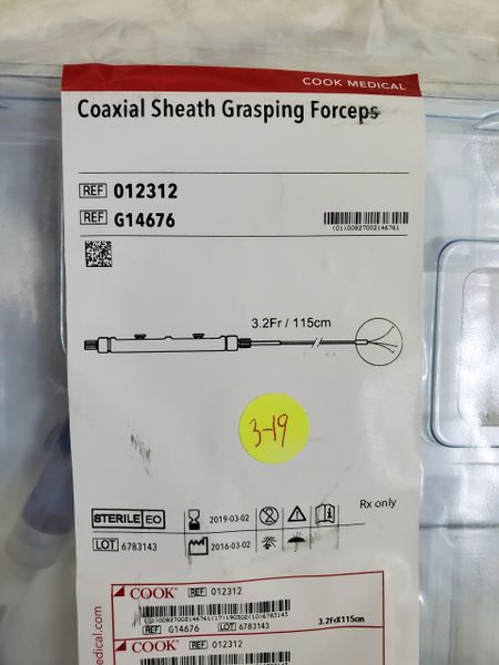 COOK MEDICAL G14676 COAXIAL SHEATH GRASPING FORCEPS
