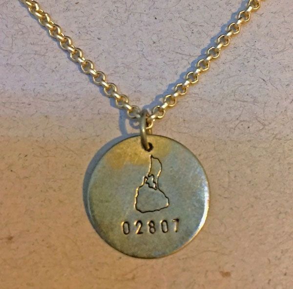Block Island Zip Code Charm Necklace