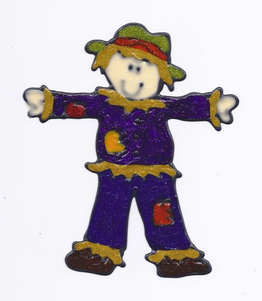 Scarecrow handmade window cling