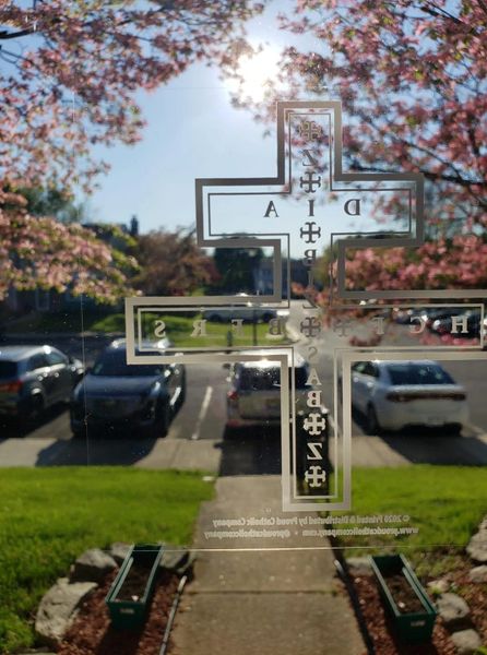 LATIN PRAYER CROSS FOR PROTECTION AGAINST PLAGUE 5" SQUARE STATIC ...