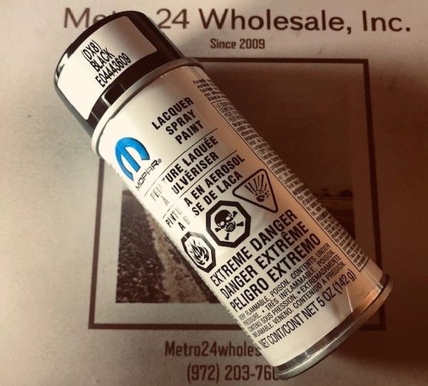 MOPAR DX8 PAINT TOUCH UP SPRAY PAINT DODGE E04443609 GLOSS BLACK