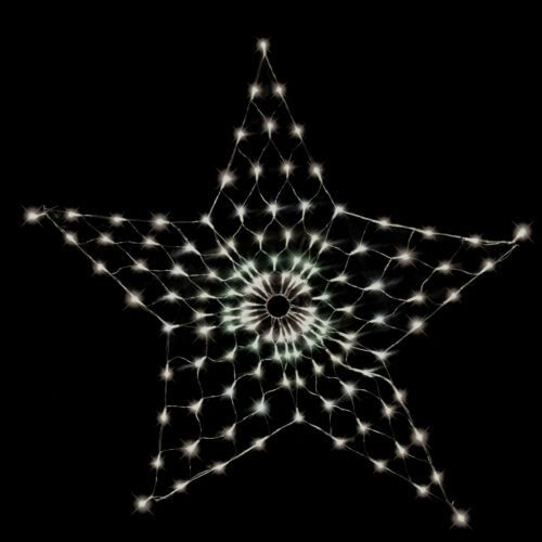 BRIGHT WHITE Solar LED STAR Net Light Outdoor Christmas Garden Wall ...
