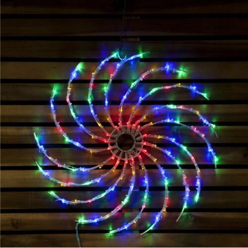 LED Solar Spinner Light MULTICOLOUR 50cm Flashing Digital Spinning ...