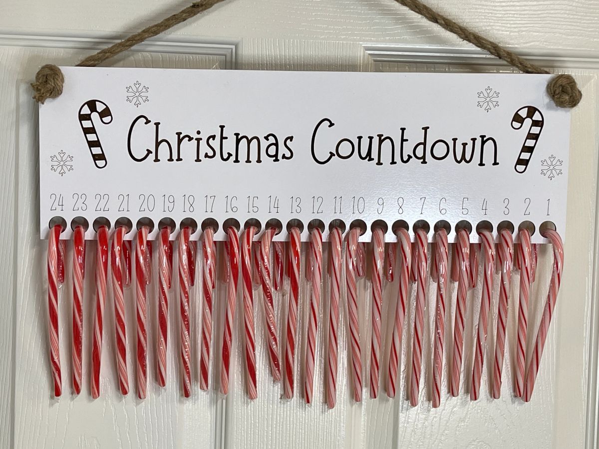 Christmas Candy Cane Advent Countdown Holiday Calendar