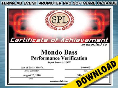 Term-LAB Event Promoter Pro | dB Drag Racing Term-LAB SPL Meter