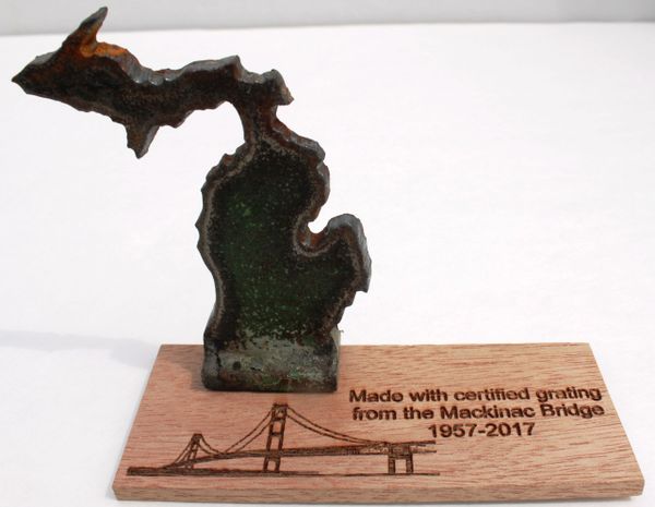 Michigan Cut out - With Mahogany Base