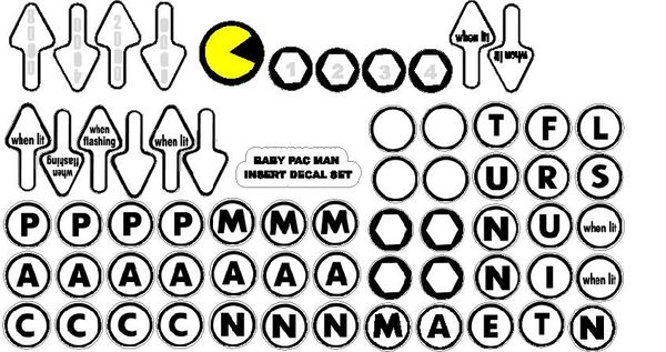 Baby Pac Man Insert Decals