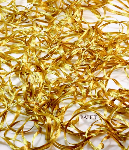 RAFFIT RIBBONS Raffia Solos - Antique Gold - Pearl Finish