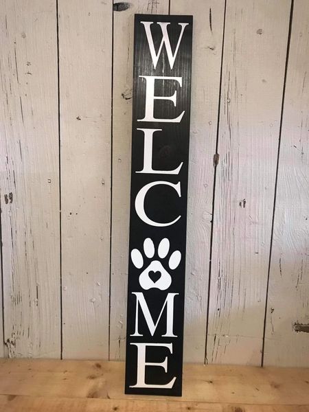Welcome Paw Print - Sign 5.5' x 36