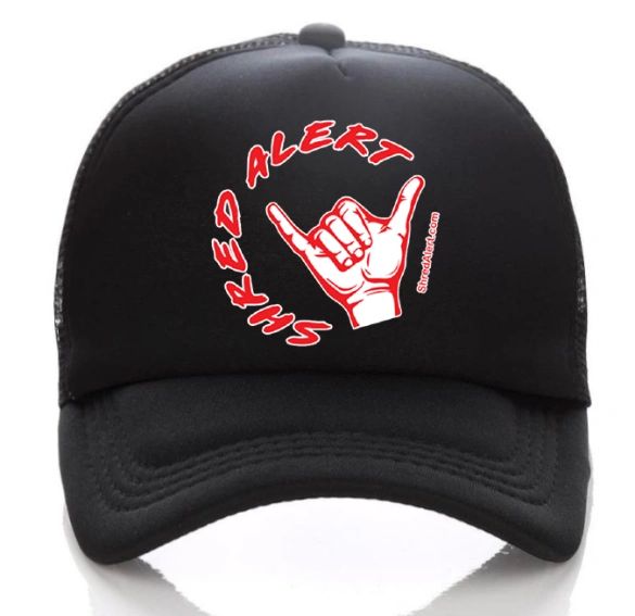 Shred Alert round logo trucker hat