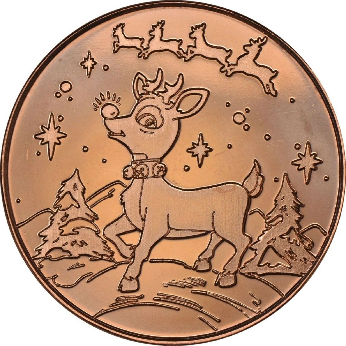Lot of 20 - 1 oz Copper Round - Rudolph