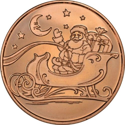 Lot of 20 - 1 oz Copper Round - Santa in Sleigh