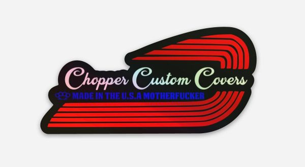 Chopper custom cover hologram sticker 3 inch by 1.48 inch