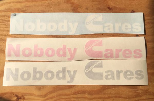 Nobody Cares Decal