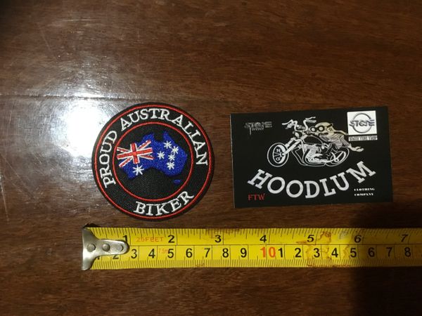 Proud australian biker. Biker vest patch. Sew on patch. Motor cycle ...