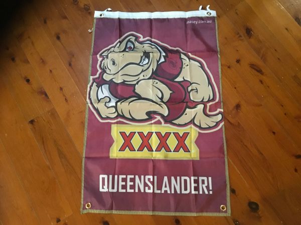 State of origin Queenslander NRL football Mancave ideas flag banner ...