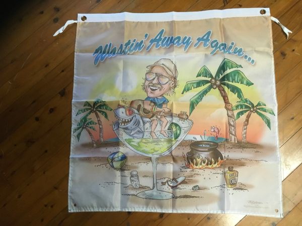 Tiki bar flag banner jimmy buffett. Man cave ideas banner poster print