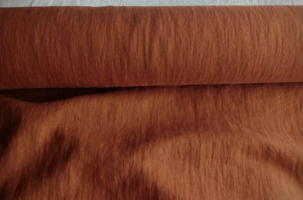 Rusty softened pure linen fabric 210g/m2