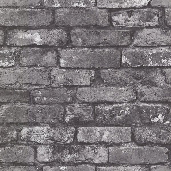 CHARCOAL EXPOSED BRICK WALLPAPER