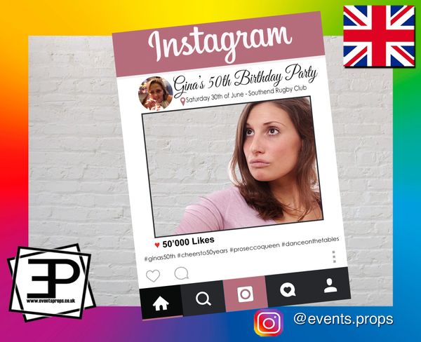 Personalised Rose Gold Instagram Style Selfie Frame