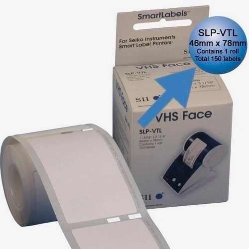 Seiko Instruments, SLP-VTL, VHS FACE Labels, White, 1-13/16" by 3-1/16 ...