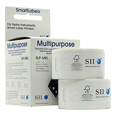 Seiko Instruments, SLP-MRL, Multipurpose Labels - White, 1-1/8" by 2 ...