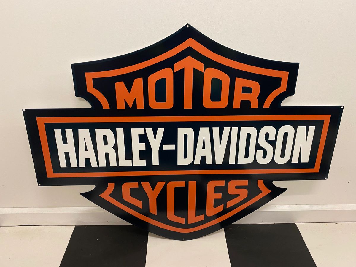 HARLEY DAVIDSON LOGO SHIELD LARGE DIE CUT SIGN DISTRESSED ONLY