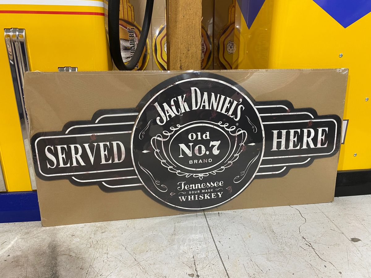 JACK DANIELS LARGE EMBOSSED METAL SIGN