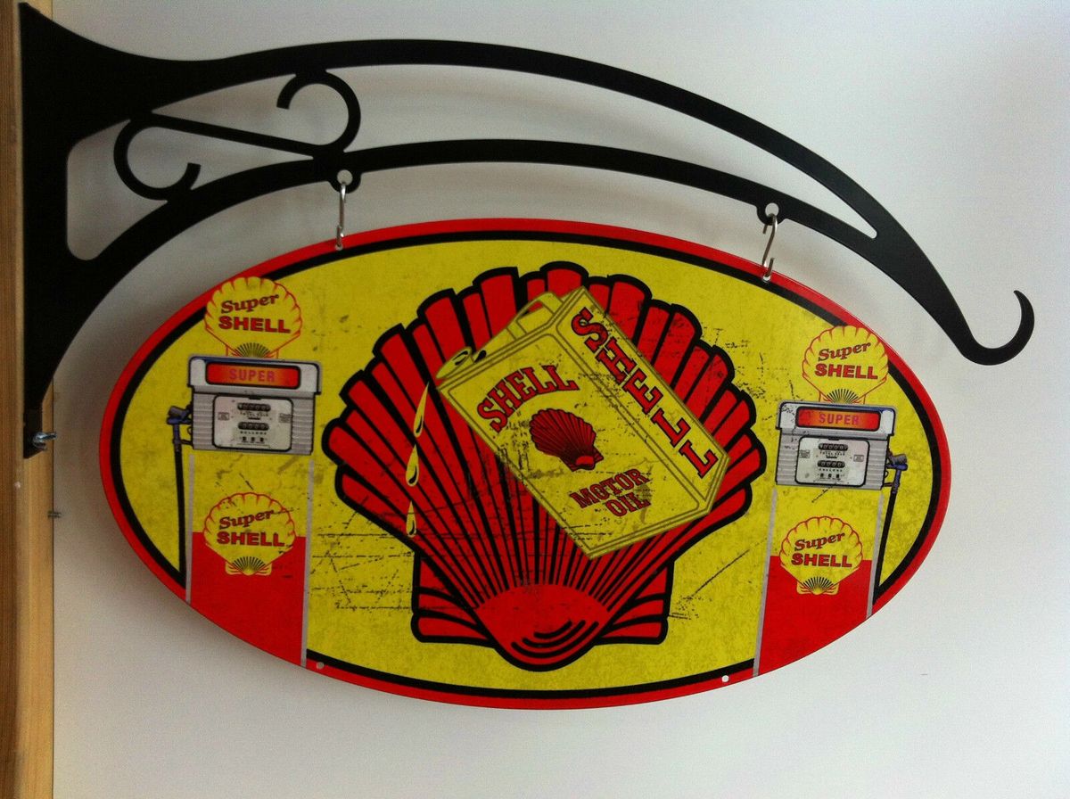 SHELL OVAL DOUBLE SIDED HANGING SIGN