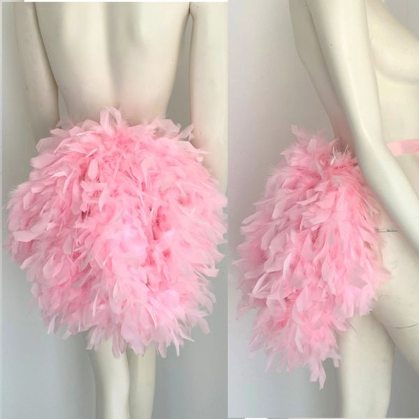 Rose Pink simple Feather Tail Fan tail back Bustle Boa tutu costume ...