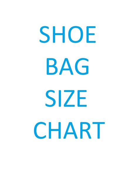 Shoe Bag Size Chart - shoe size and bag size