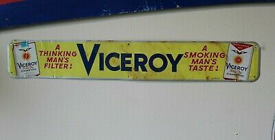 1960s Viceroy Cigarette Sign Original Tin Metal Sign