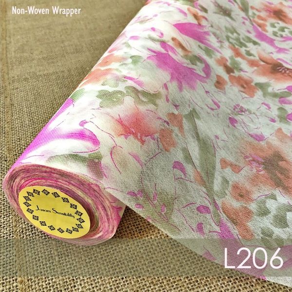Non Woven Fabric Wrapper Orange Flora